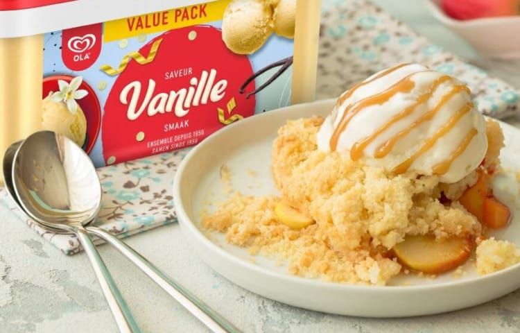 Appelcrumble met vanille-ijs | Colruyt Group Academy